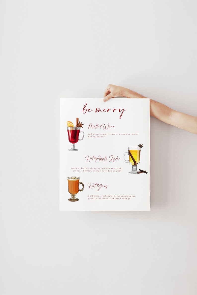 Christmas Bar Menu Christmas Cocktail Menu Christmas - Etsy