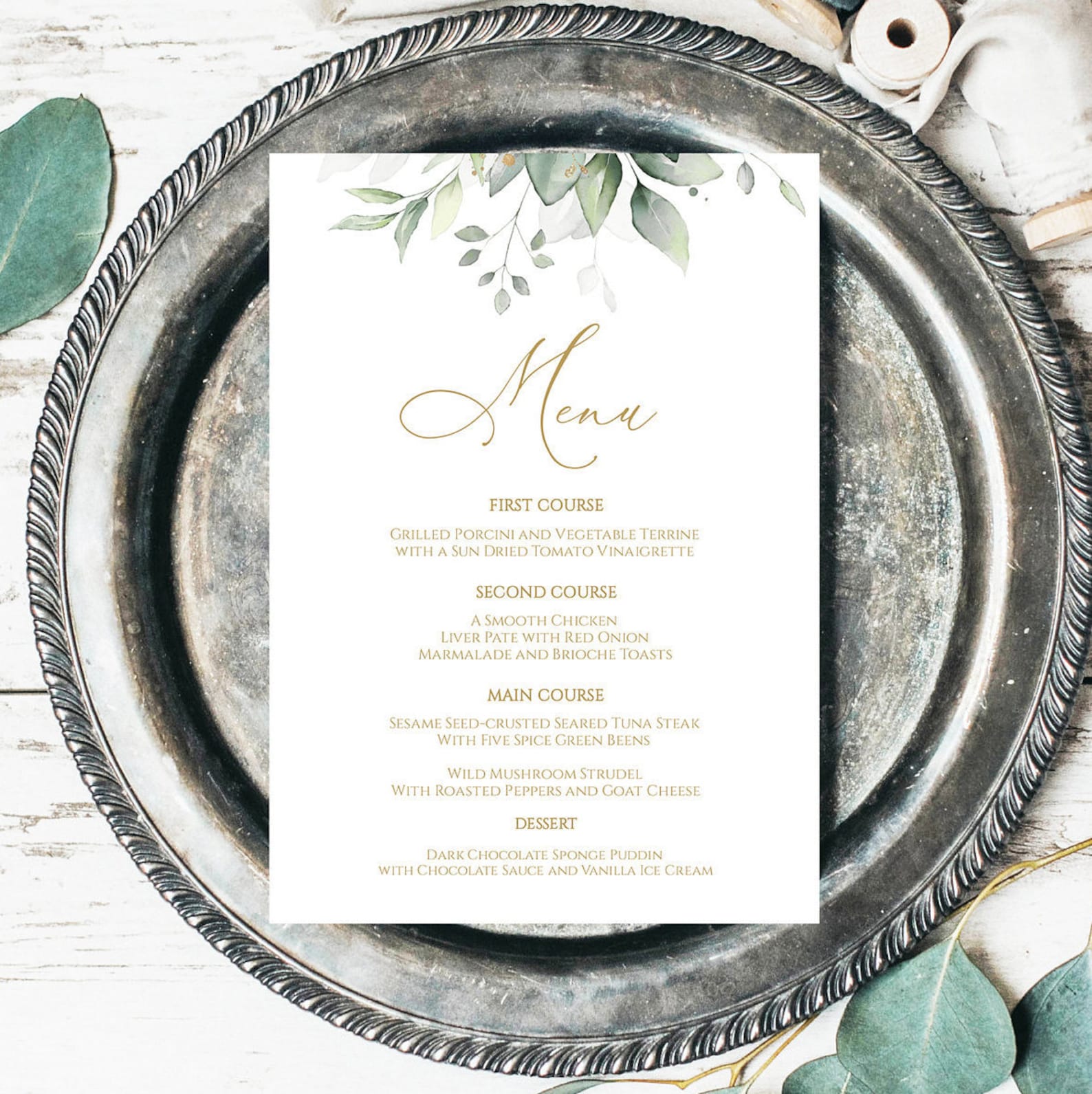 Wedding Menu Card Template Printable Menu Editable Menu - Etsy