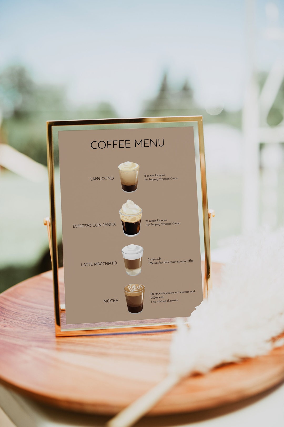 Coffee Menu Sign, Editable Coffee Menu Template, Coffee Shop Menu ...