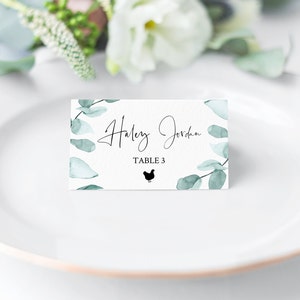 Wedding Guest Name Seating Card Printable. Personalised Dinning Table ...