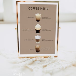 Coffee Menu Sign, Editable Coffee Menu Template, Coffee Shop Menu ...