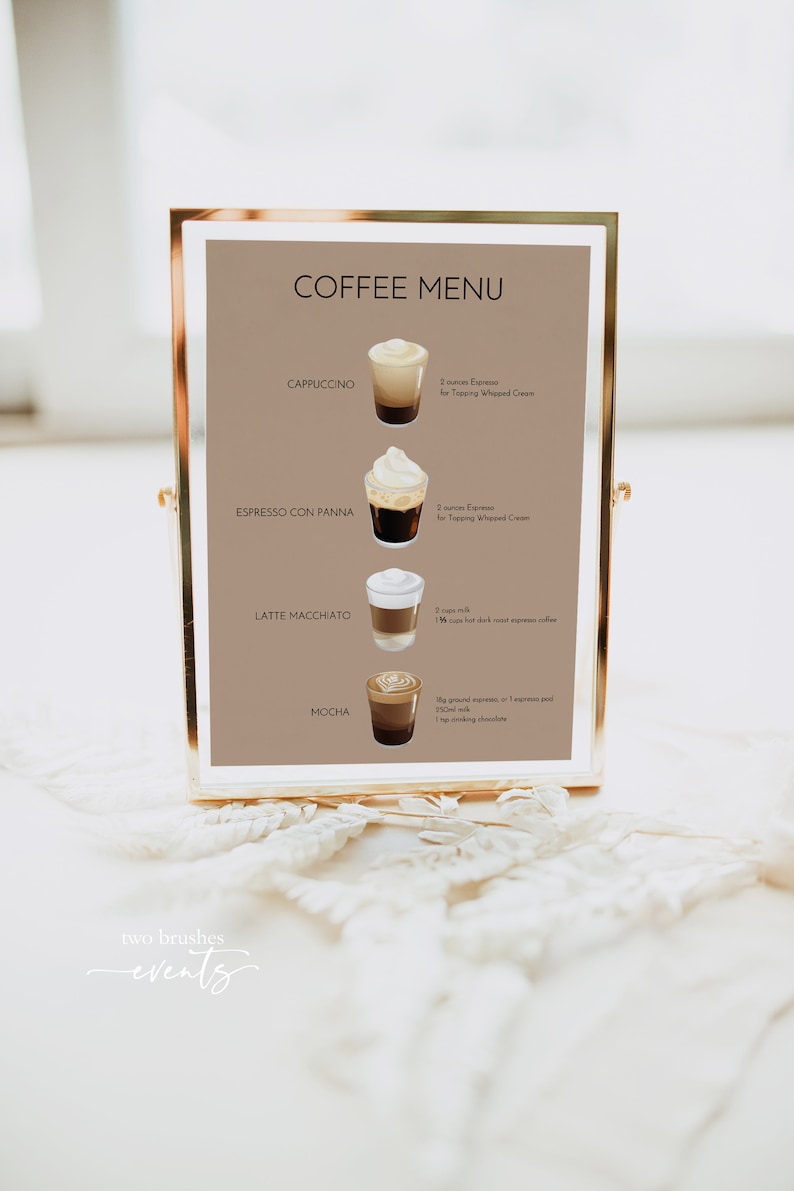 Coffee Menu Sign Editable Coffee Menu Template Coffee Shop - Etsy