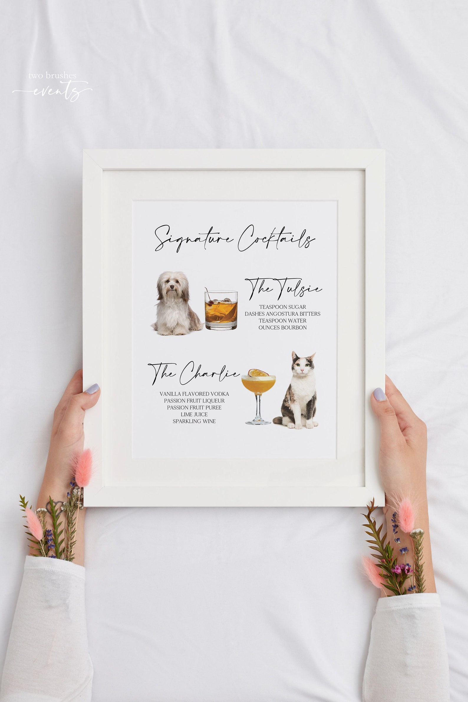 Two Pets Two Drinks Dog Bar Sign Pet Signature Drink Sign - Etsy