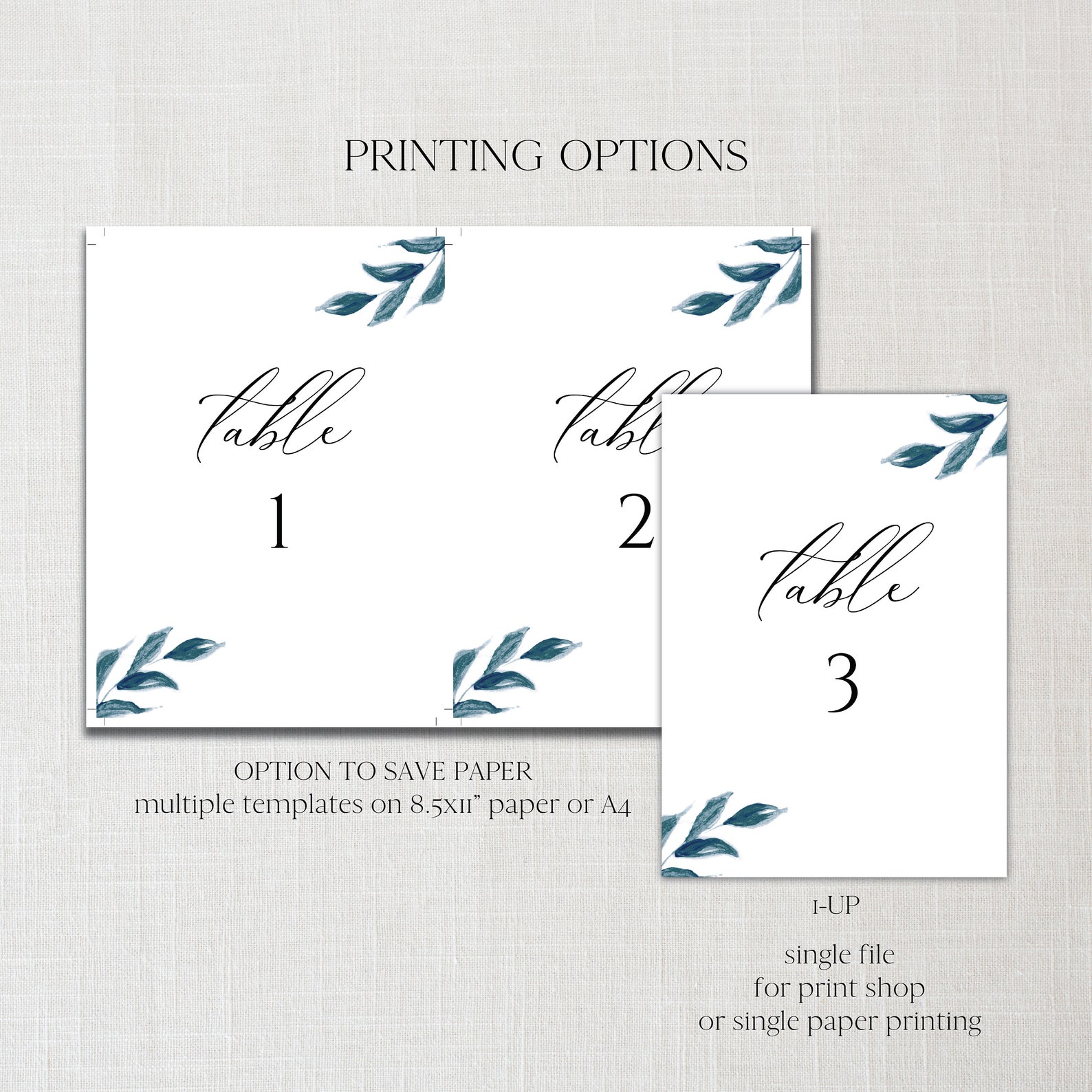 Dusty Blue Table Number Template Printable Table Number - Etsy