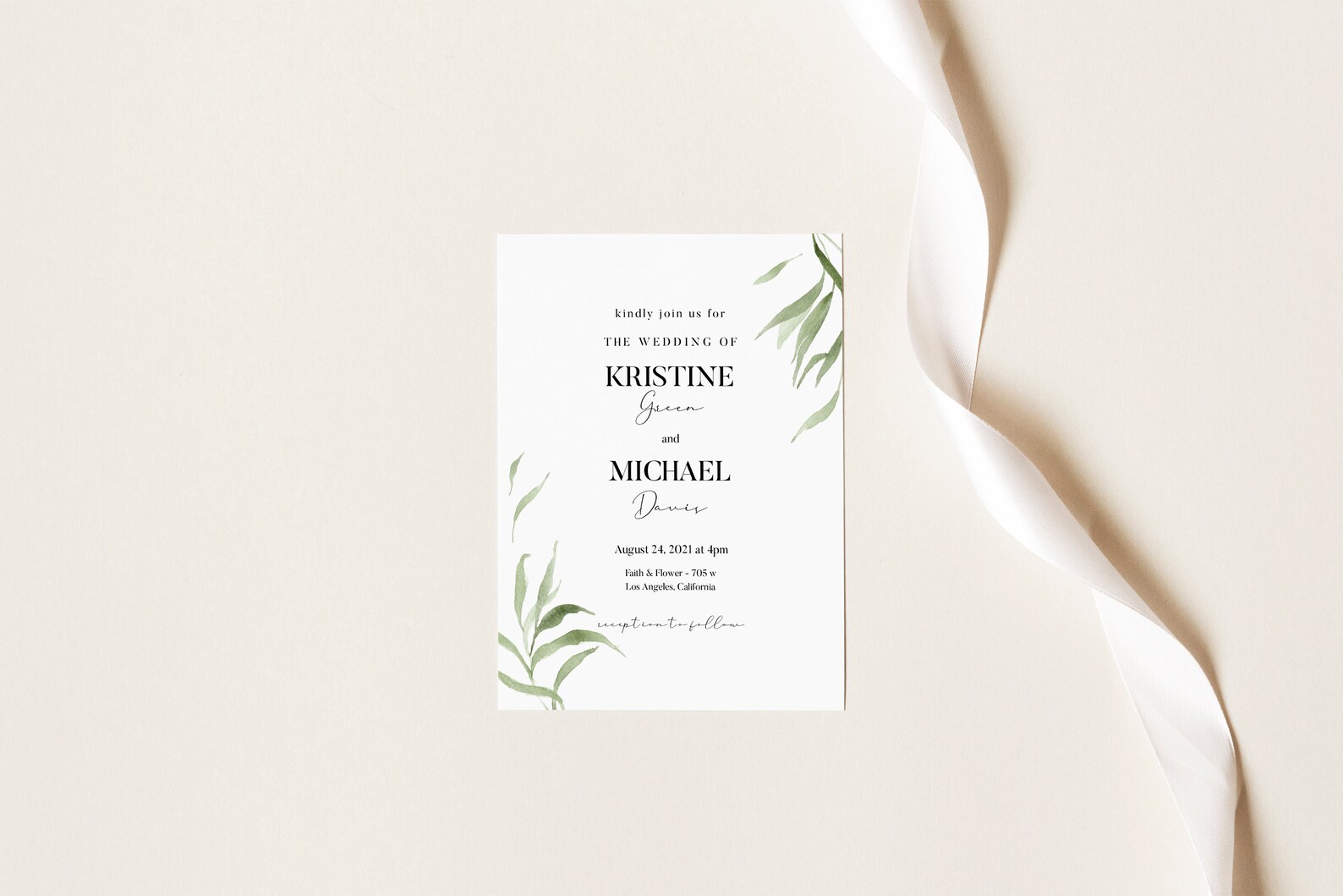 Single Wedding Invitation Template Bohemian Wedding - Etsy