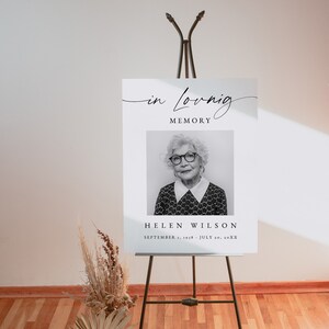 Funeral Memorial Sign Template, Modern Minimalist Funeral Welcome ...