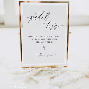 Modern Petal Toss Send off Sign Printable, Newlywed Flower Send off ...