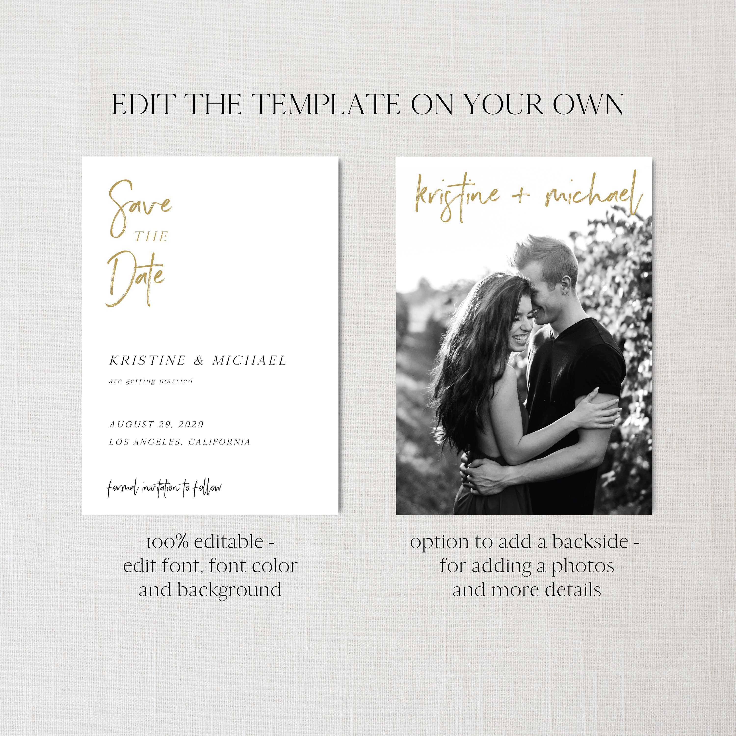 Editable Save the Date Template Minimalist Save the Date - Etsy
