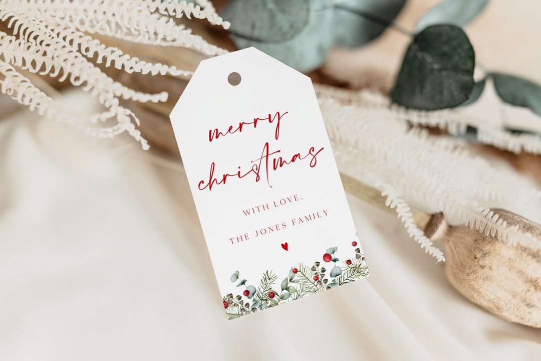 Christmas Tag Template, Christmas Tag Printable, Editable Christmas Tag ...