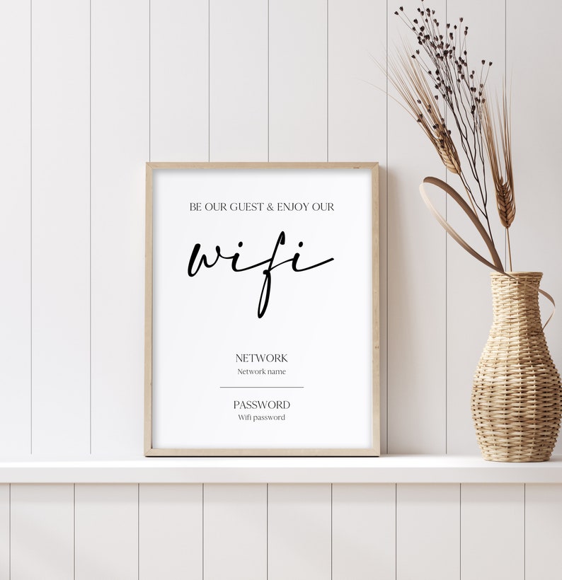 Airbnb Guest Room Wifi Sign Printable Internet Template - Etsy