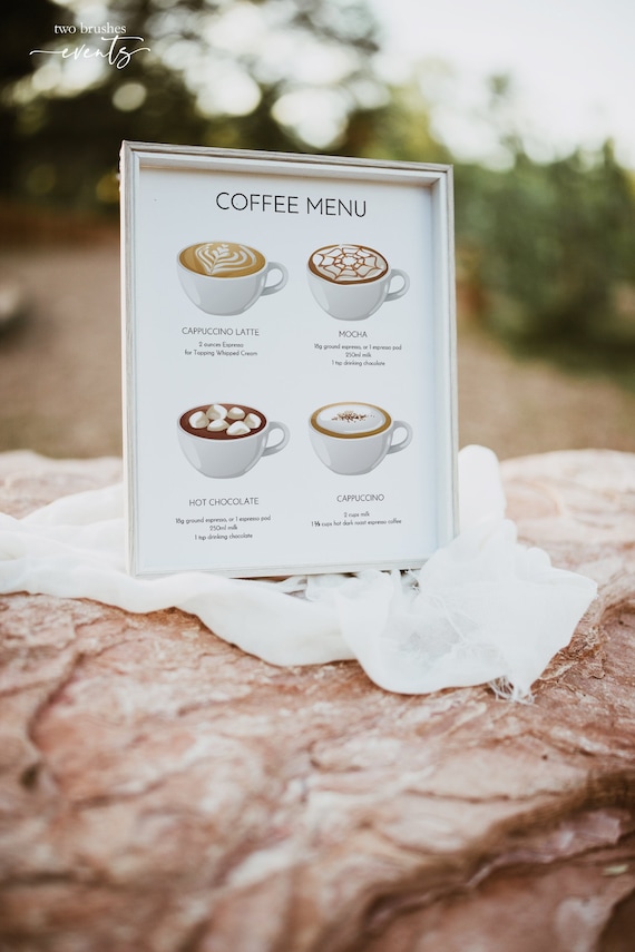Coffee Bar Menu Coffee Menu Coffee Bar Menu Sign Coffee Bar - Etsy