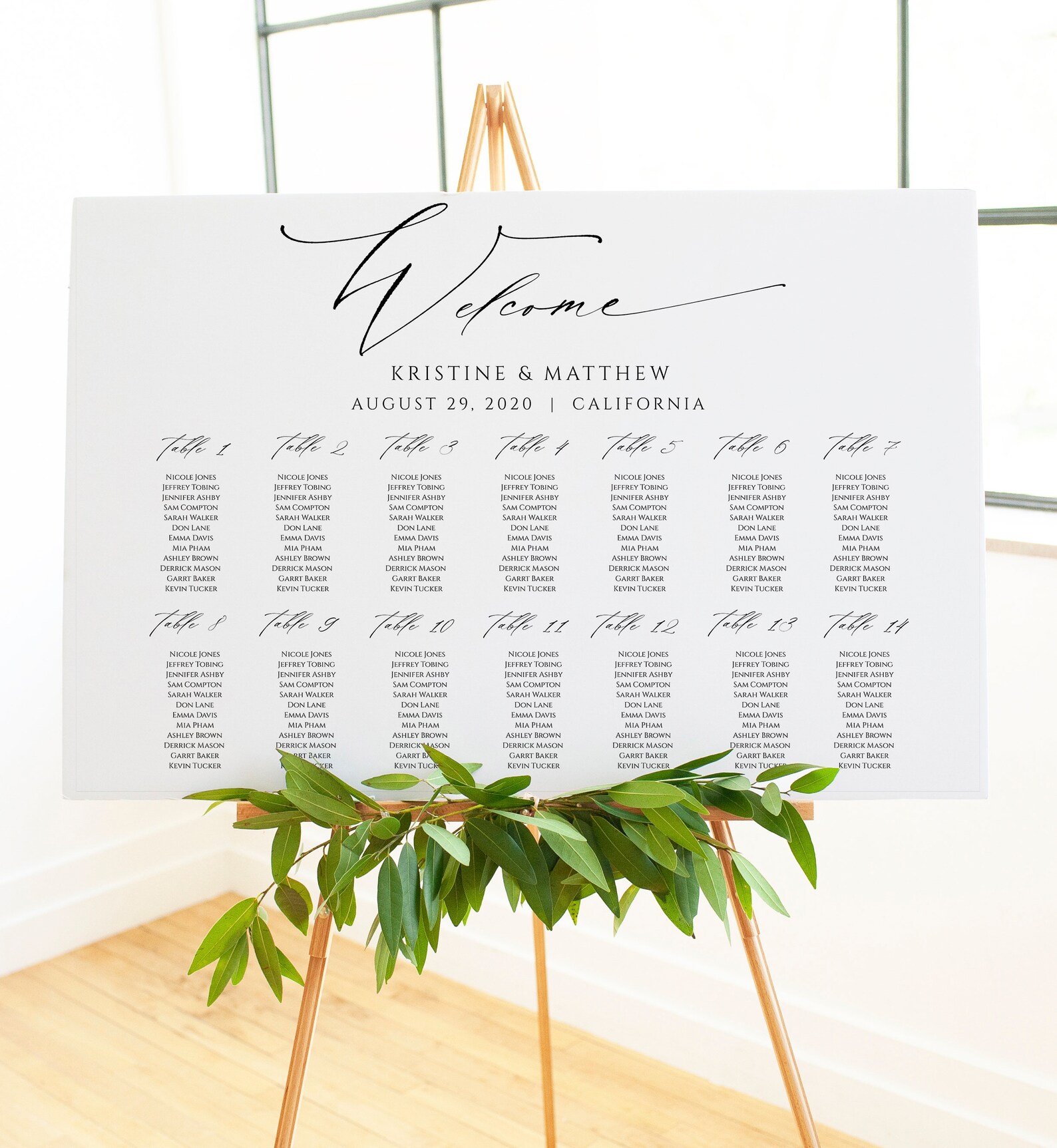 Minimalist Modern Wedding Seating Chart Template Wedding | Etsy