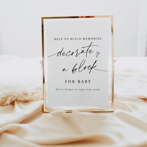 Decorate a Baby Block Sign Template, Modern Baby Shower, Baby Shower ...