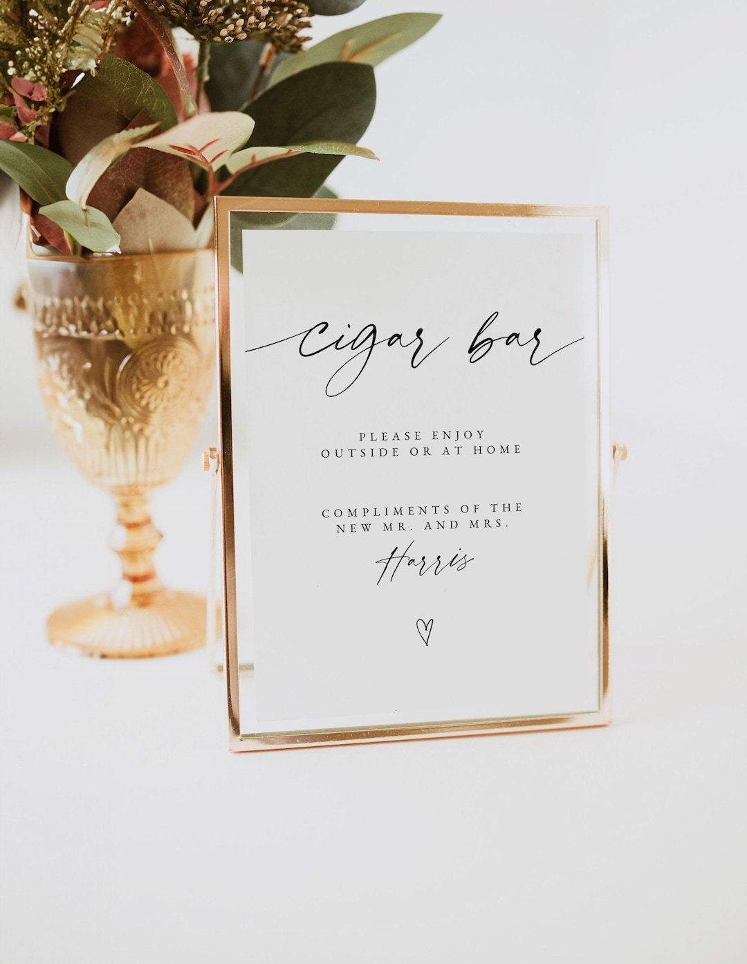 Modern Wedding Cigar Sign Template, Wedding Cigar Sign, Instant ...