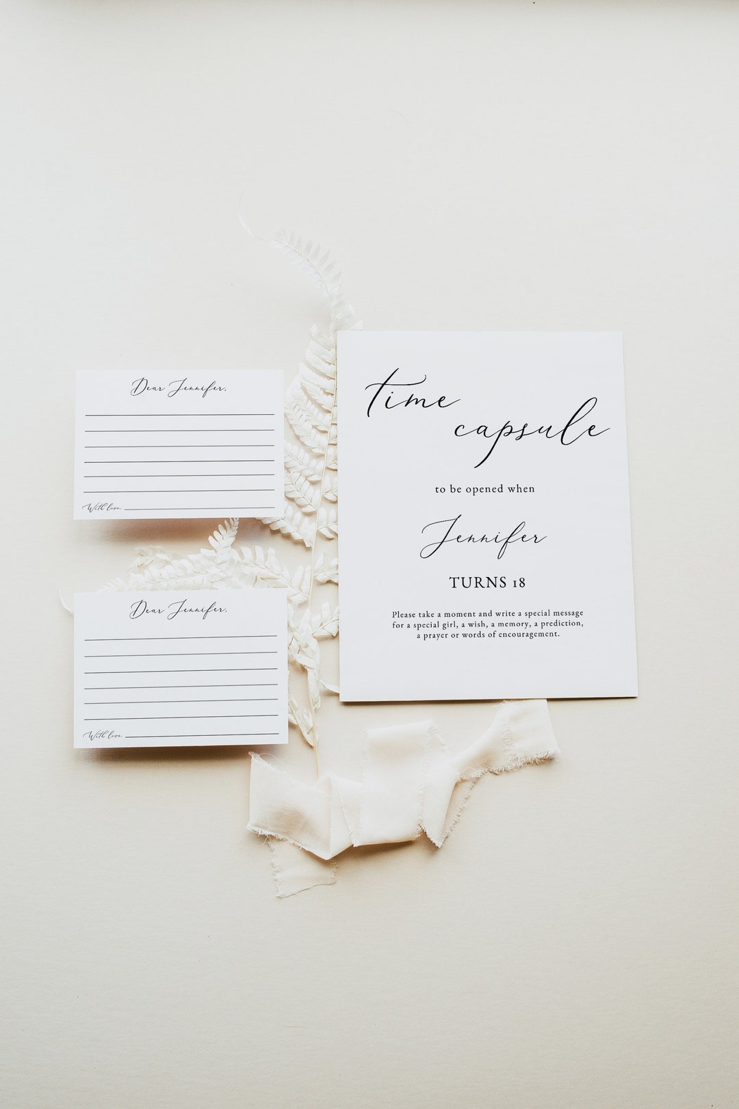 Modern Minimalist Time Capsule Template, Time Capsule First Birthday ...