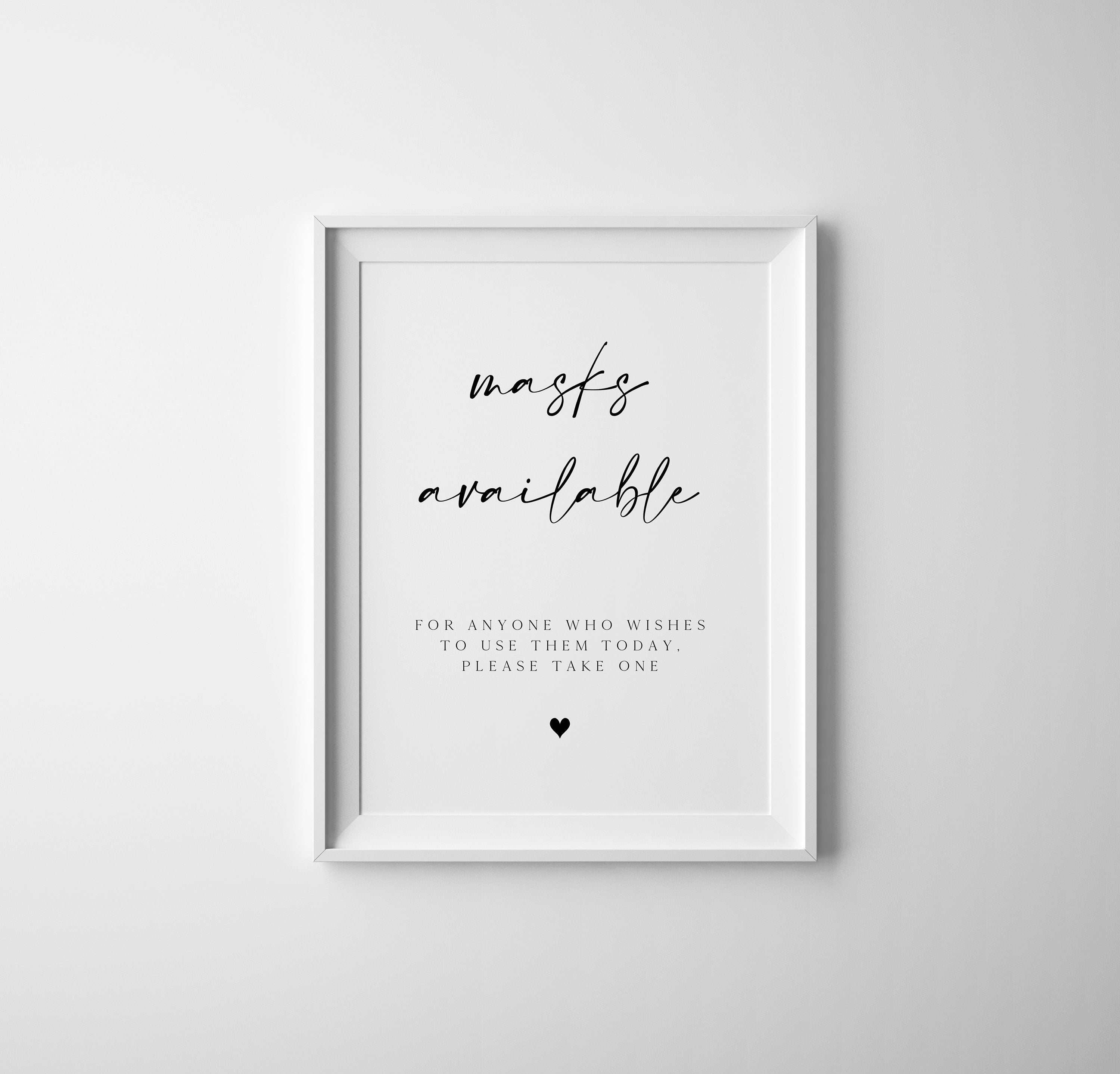 Mask Available Sign Social Distance Template Wedding Mask - Etsy
