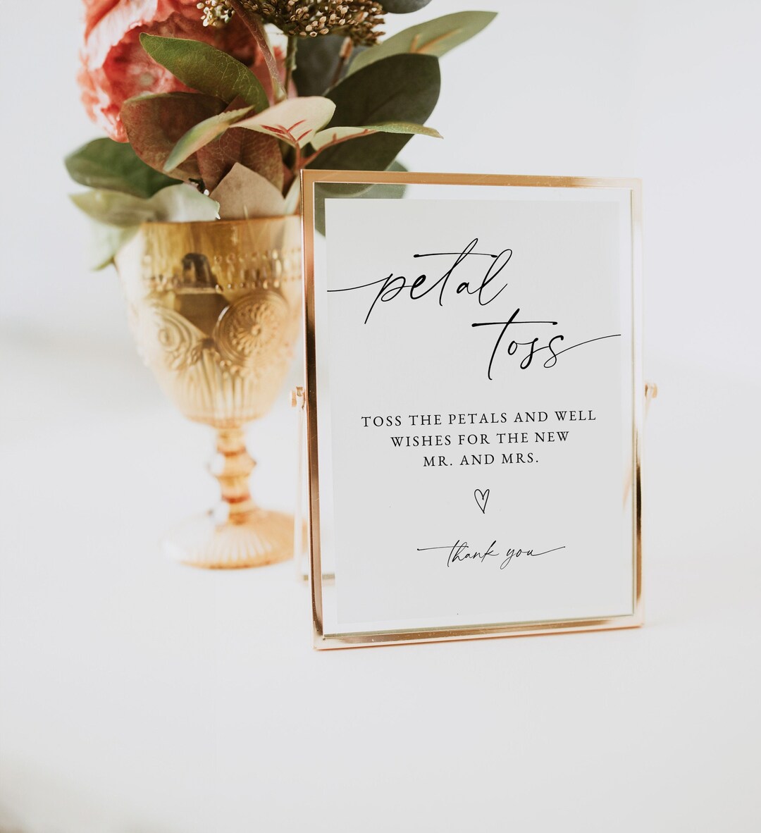 Modern Petal Toss Send off Sign Printable, Newlywed Flower Send off ...