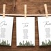 Printable Table Numbers, Rustic Pine Wedding Seating Chart Template ...