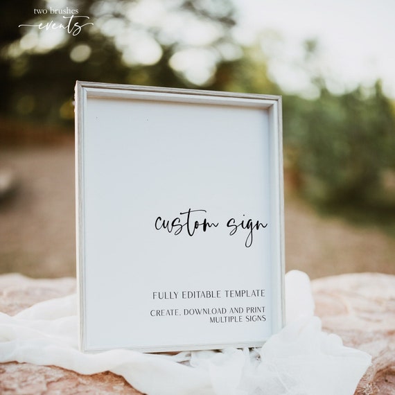 Custom Wedding Sign Template Editable Custom Wedding Sign - Etsy