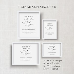 Custom Wedding Sign Template, Unlimited Printable Wedding Sign Editable ...