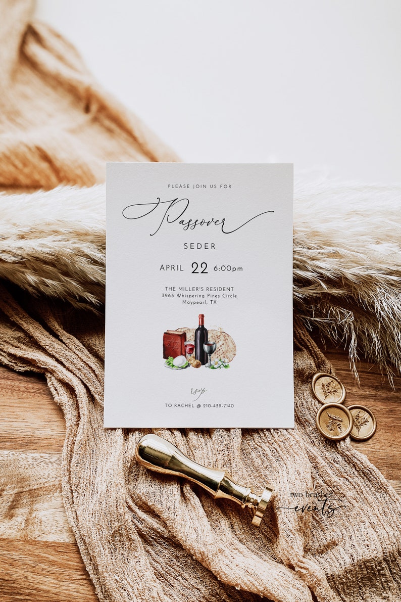 Editable Passover Invitation Template, Passover Dinner Invitation DIY ...