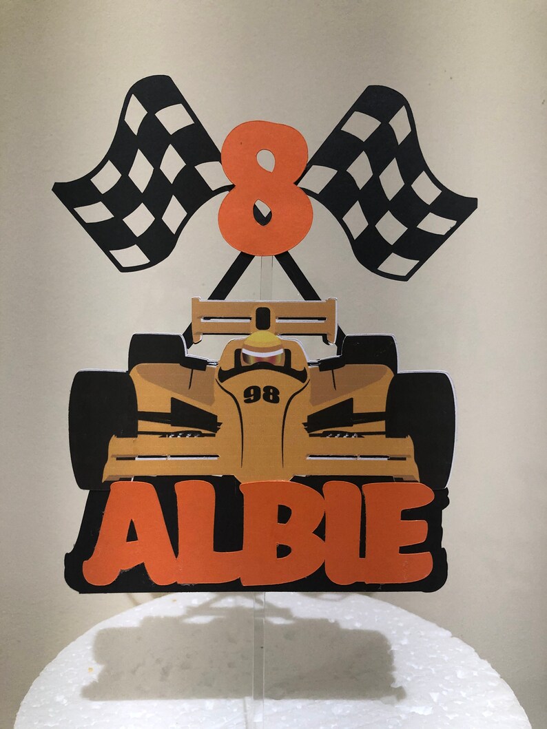 F1 racing car inspired cake topper | Etsy