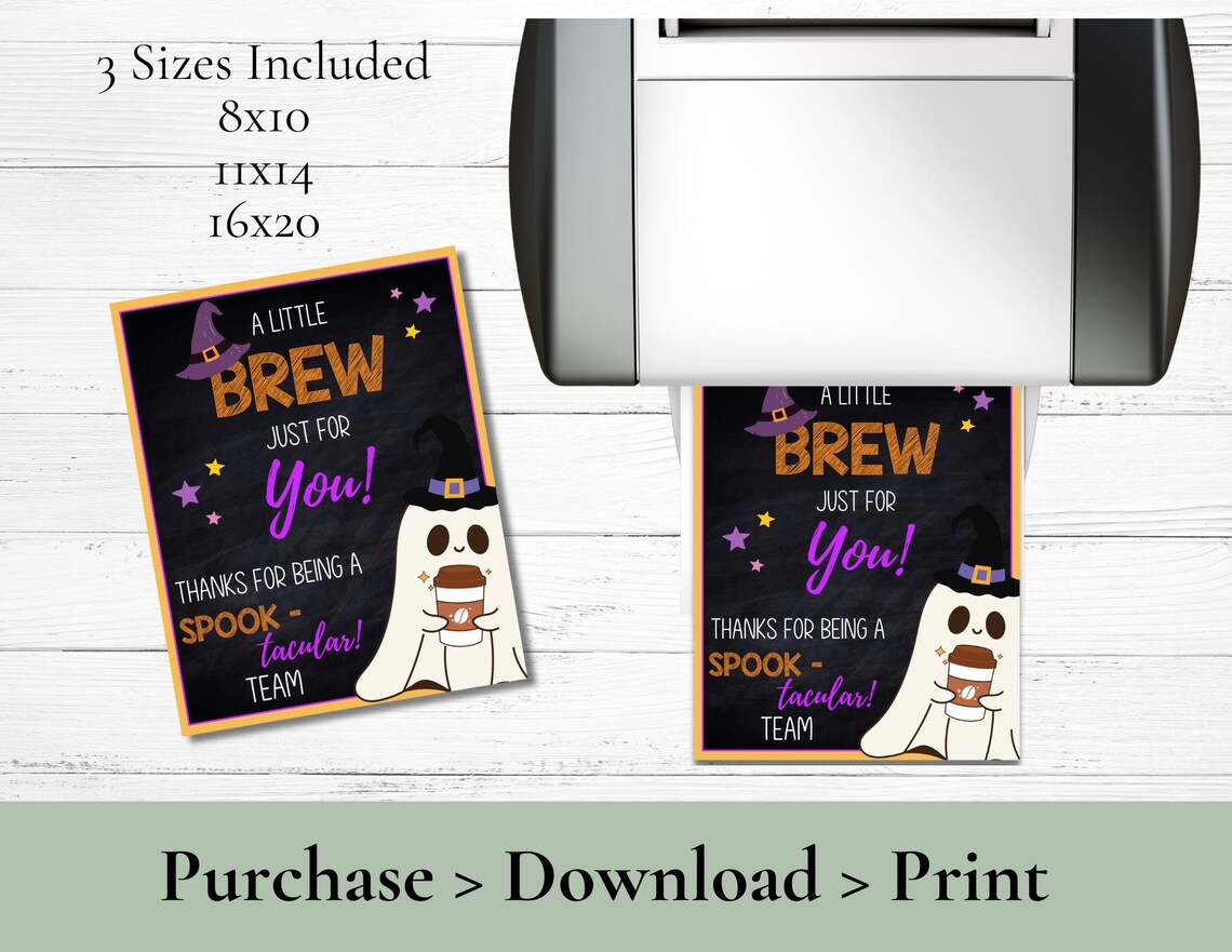 Printable Halloween Coffee Appreciation Sign: Teachers & Staff (PDF) - Etsy
