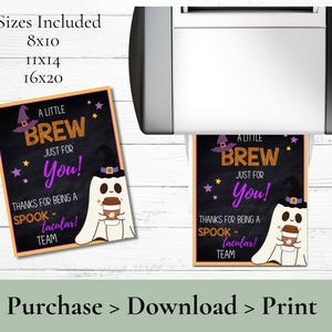 Printable Halloween Coffee Appreciation Sign: Teachers & Staff (PDF) - Etsy