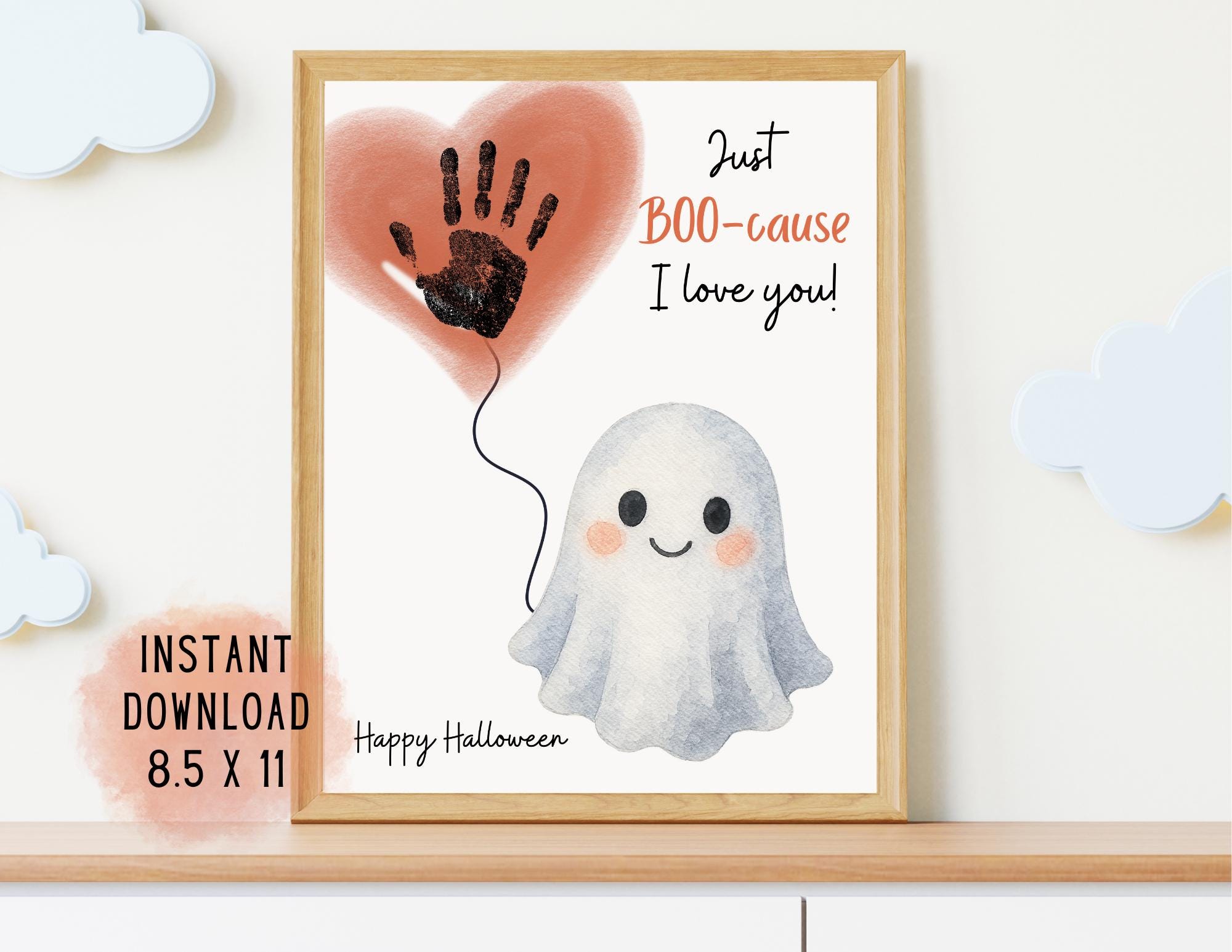Halloween Handprint Footprint Art: Boo-cause I Love You Keepsake ...