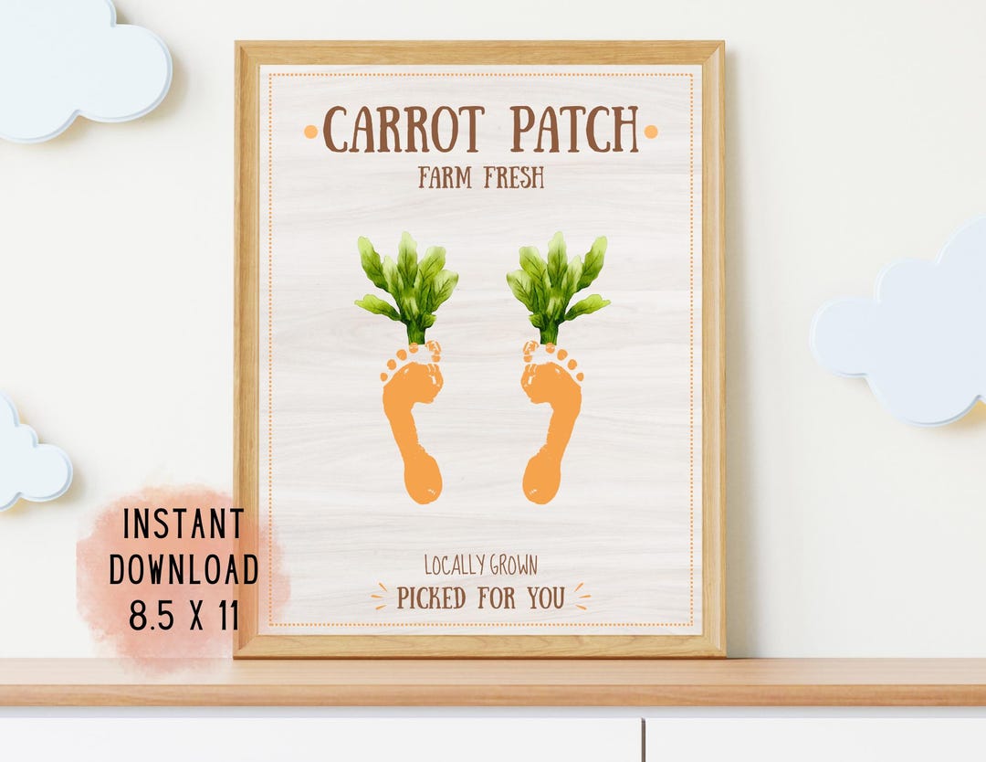 Carrot Patch Farm Handprint Footprint Art Craft | Baby Toddler Keepsake ...