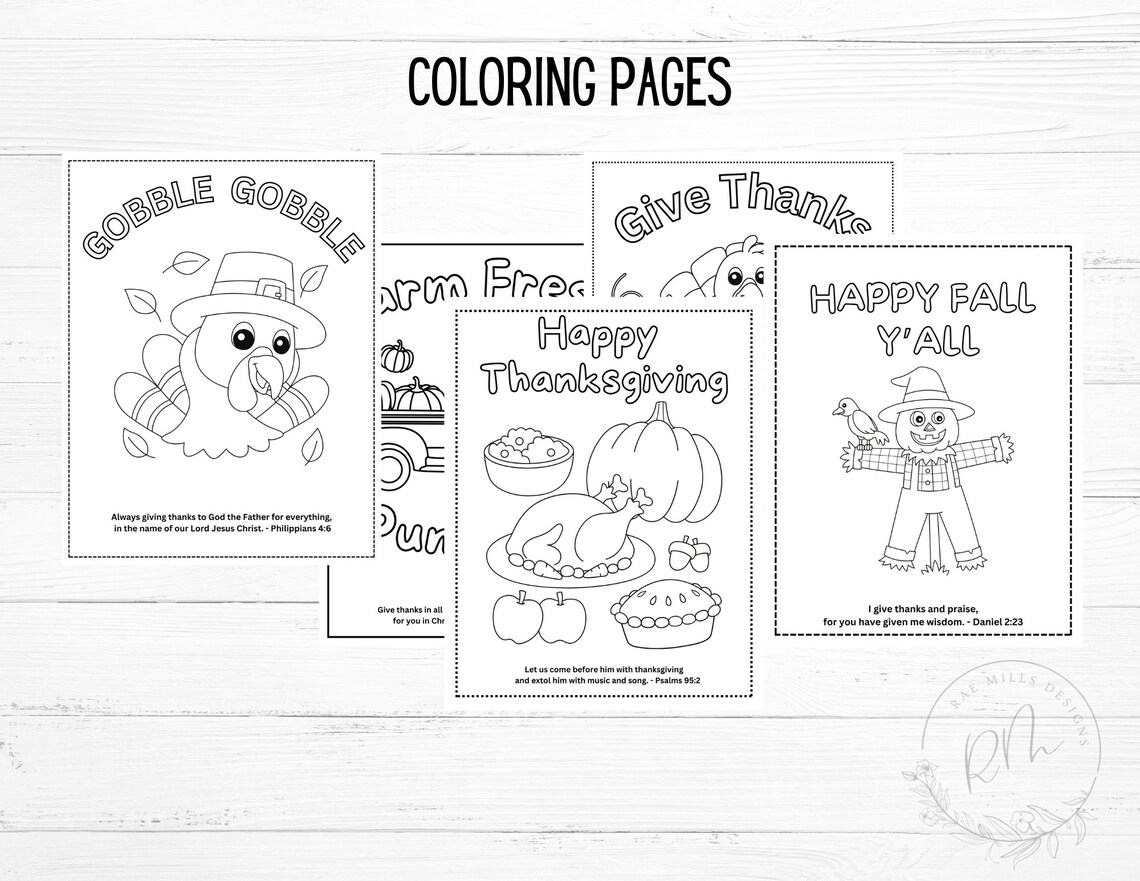 Printable Thanksgiving/fall Bible Verse Activity and Coloring Pages ...
