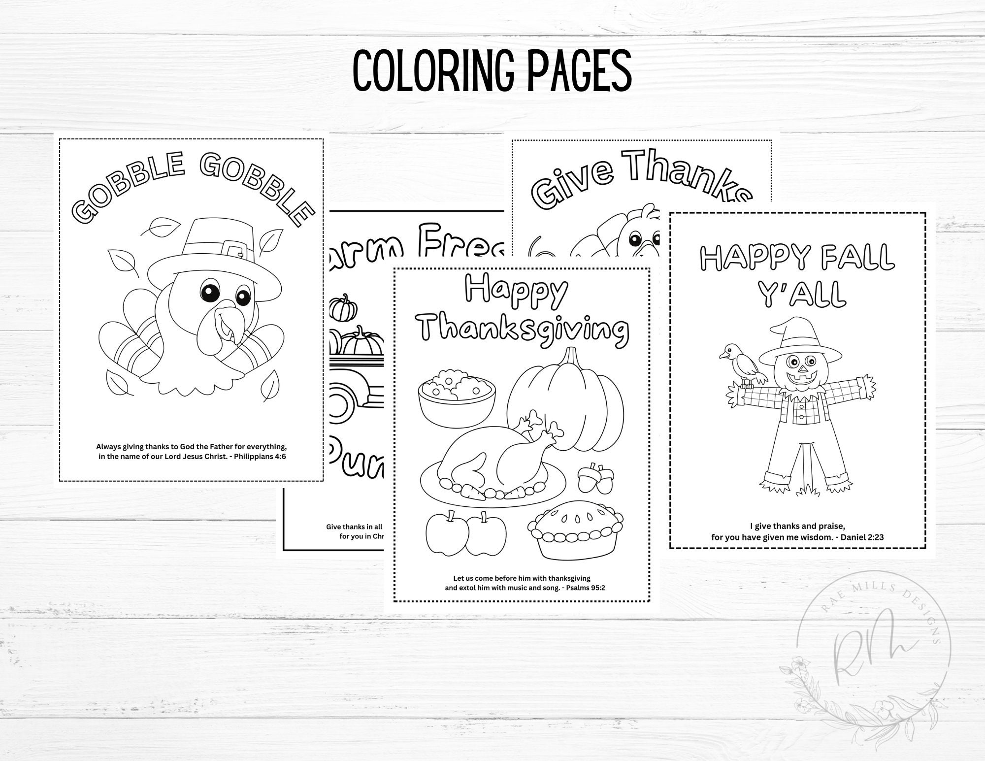 Printable Thanksgiving/fall Bible Verse Activity and Coloring Pages ...