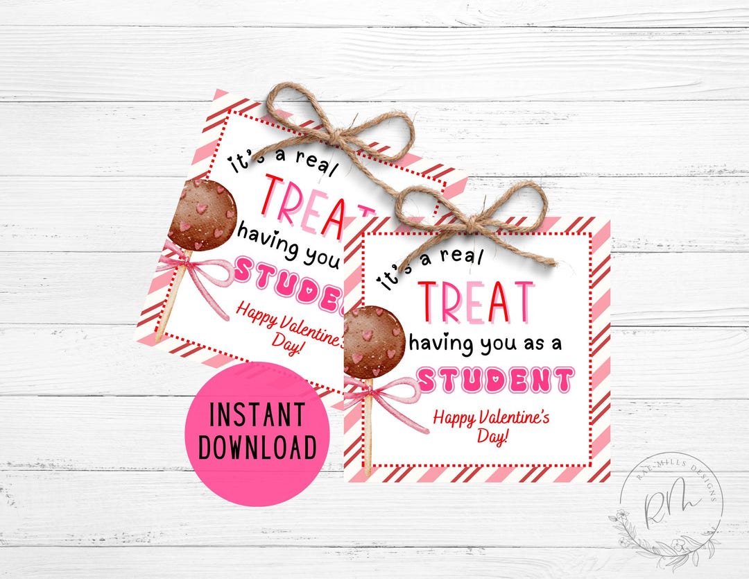 Valentine Student Treat Tags Valentine's Day Treat Tags Teacher and ...