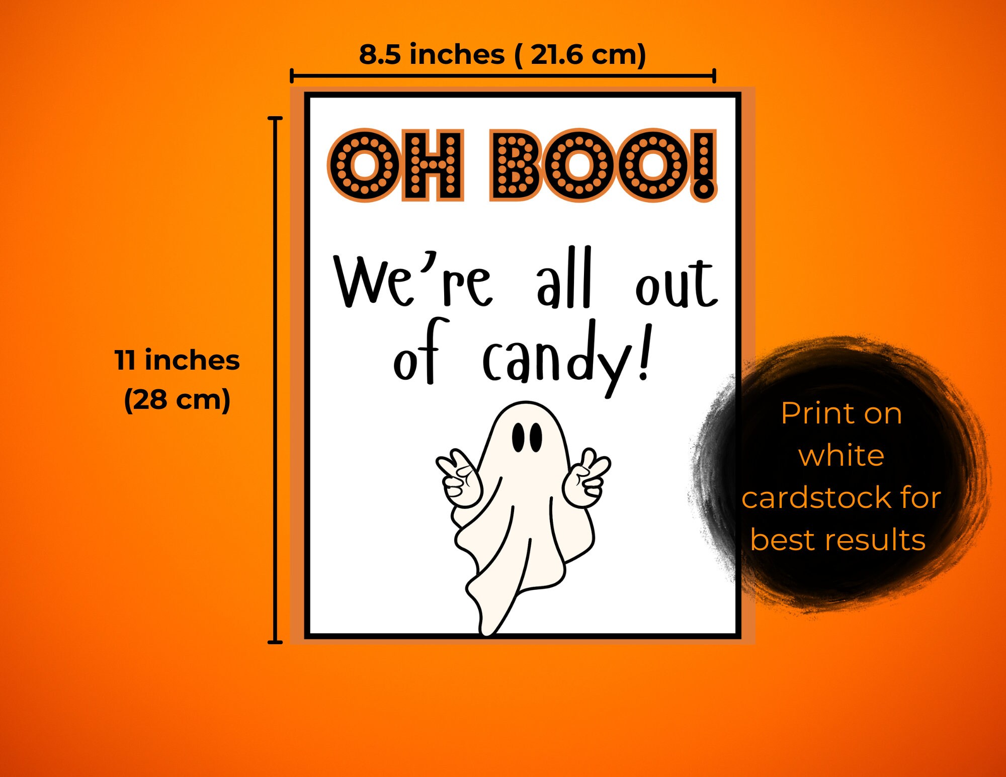Printable Halloween Candy Door Sign | Trick or Treat Sign | Out of ...