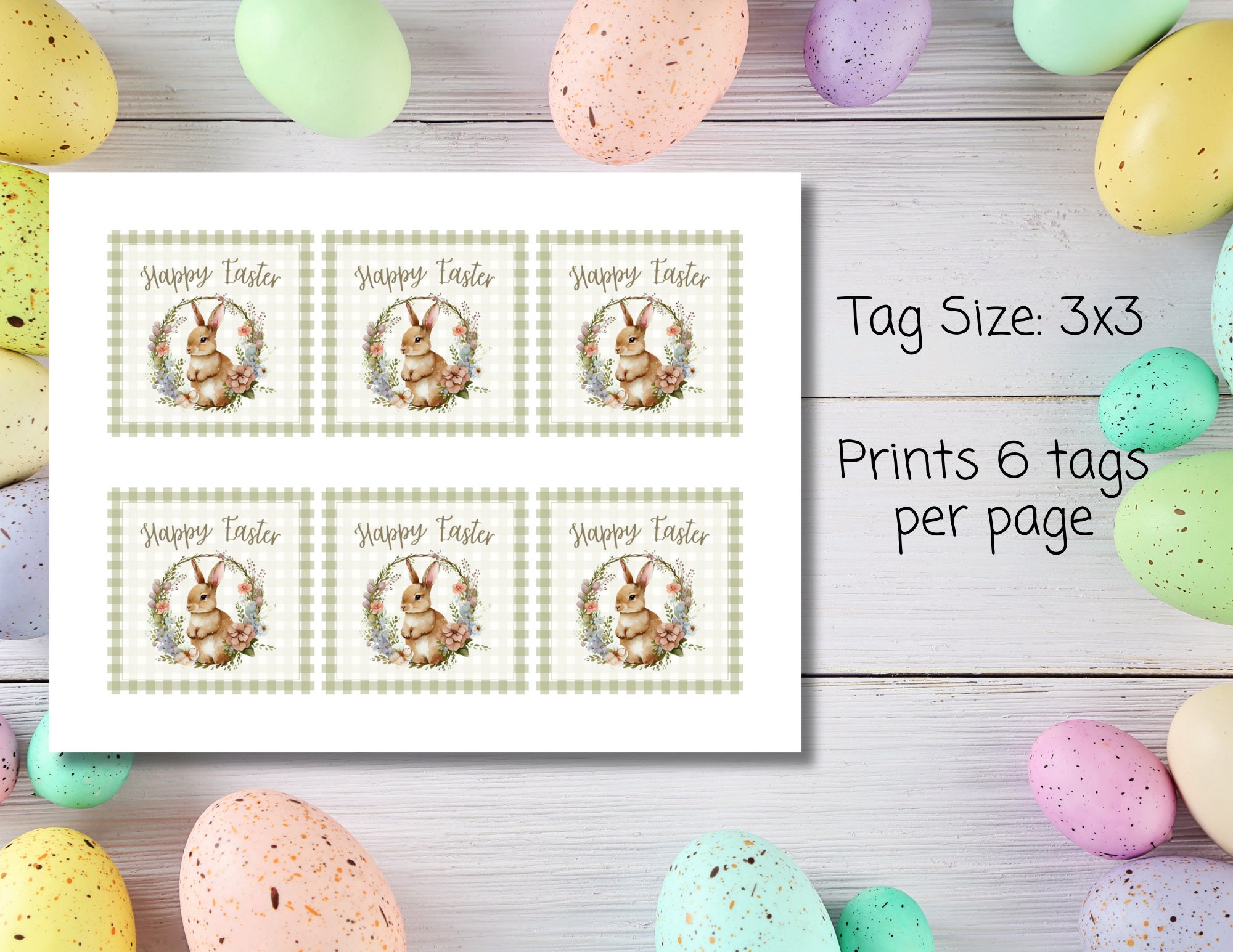 Printable Happy Easter Bunny Tags Easter Gift Tags Treat Bag Tags ...