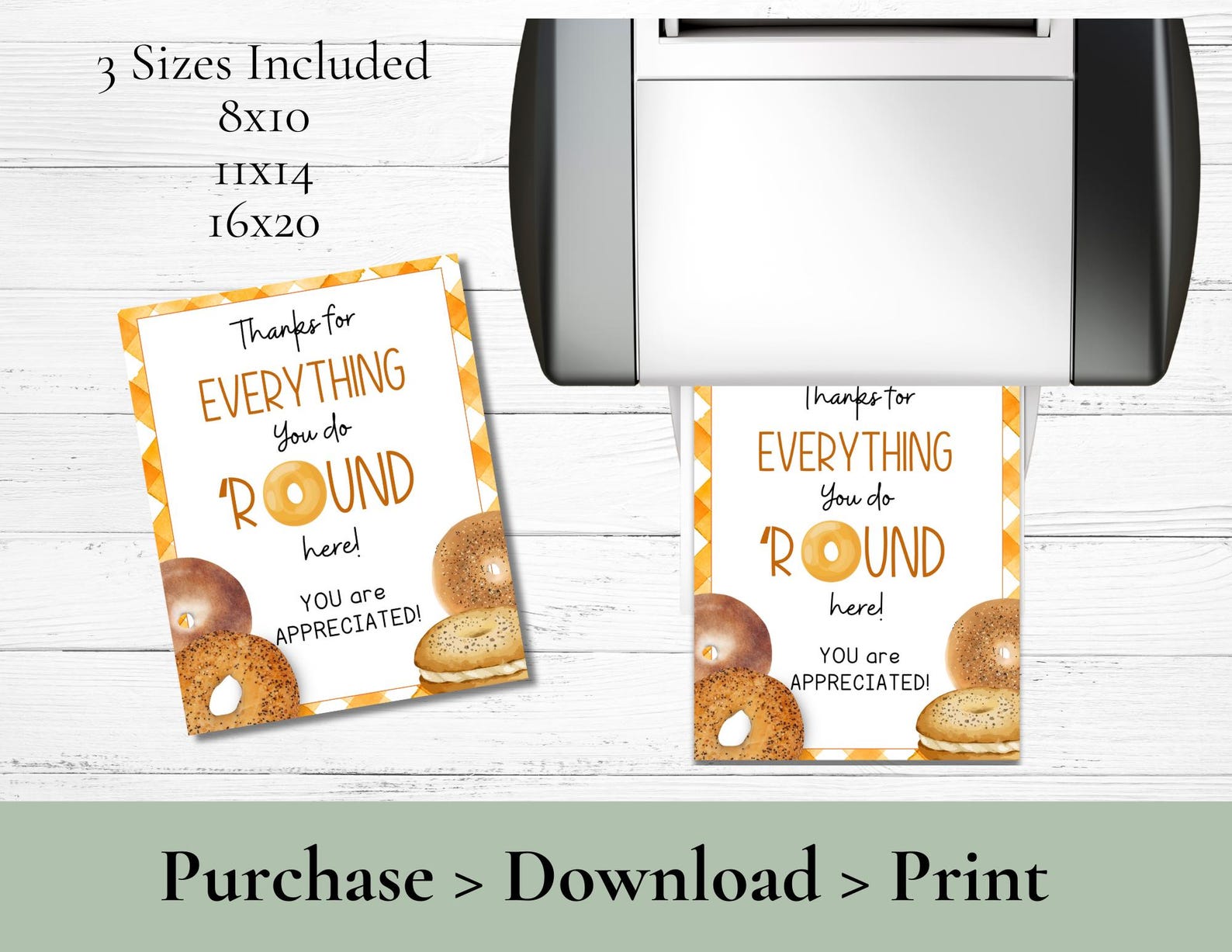 Printable Appreciation Bagel Sign | Teachers and Staff Appreciation ...