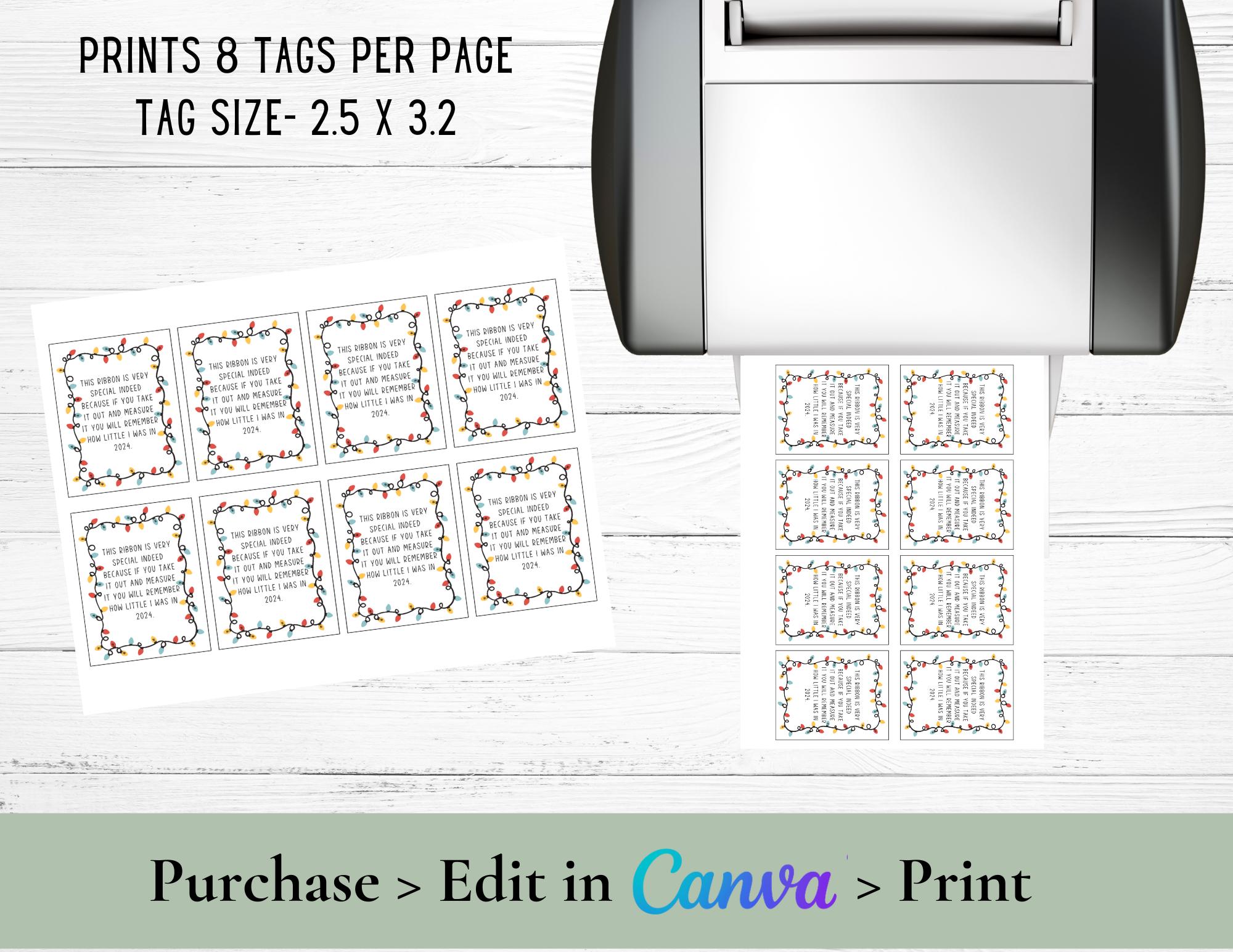 Ribbon Height Ornament Tag | Kids Height Ribbon Tags | Christmas ...