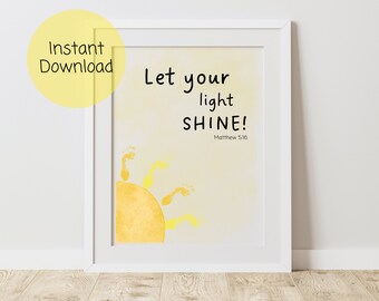 Let Your Light Shine Handprint Template - Etsy UK