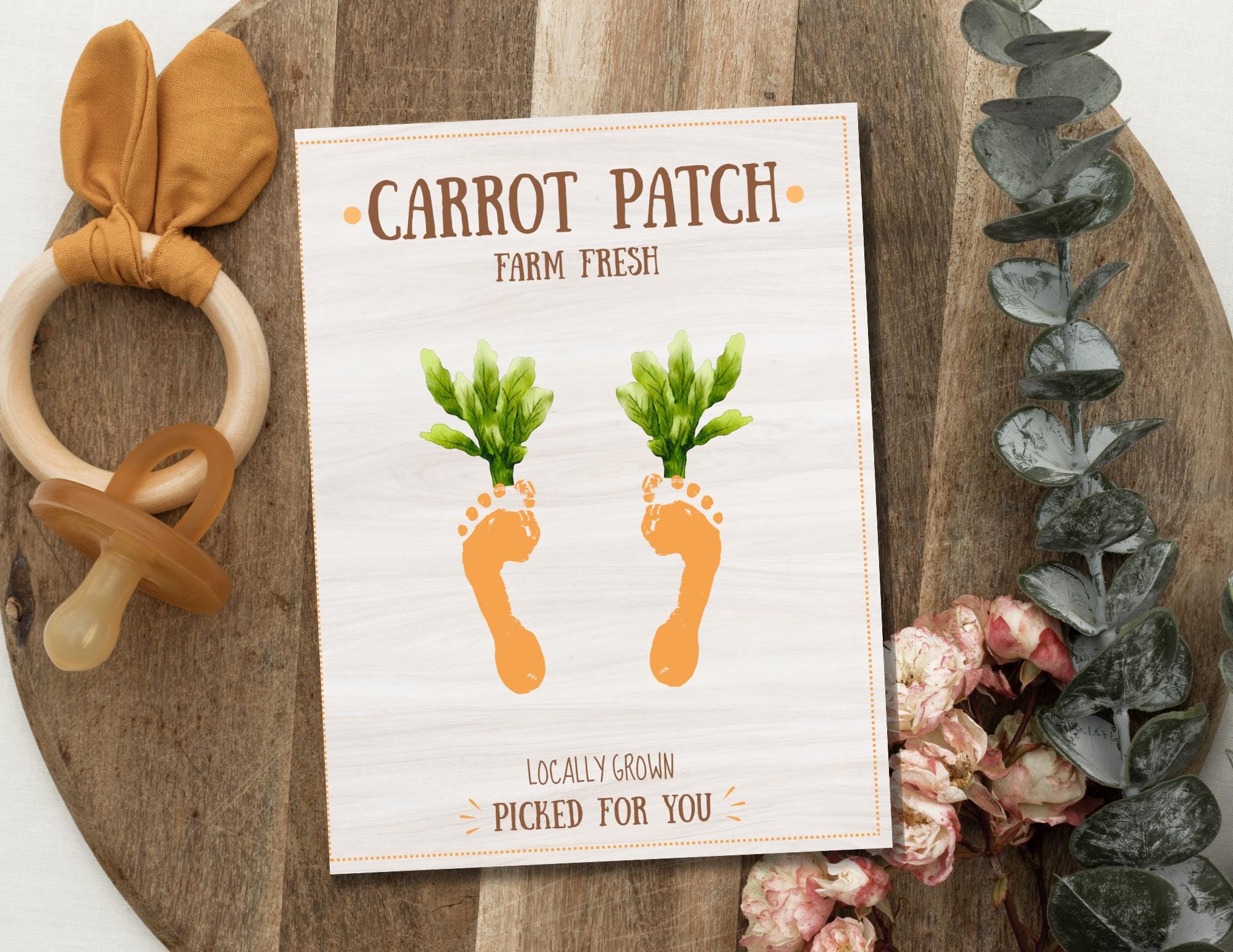 Carrot Patch Handprint Footprint Art: Easter Keepsake (printable DIY ...
