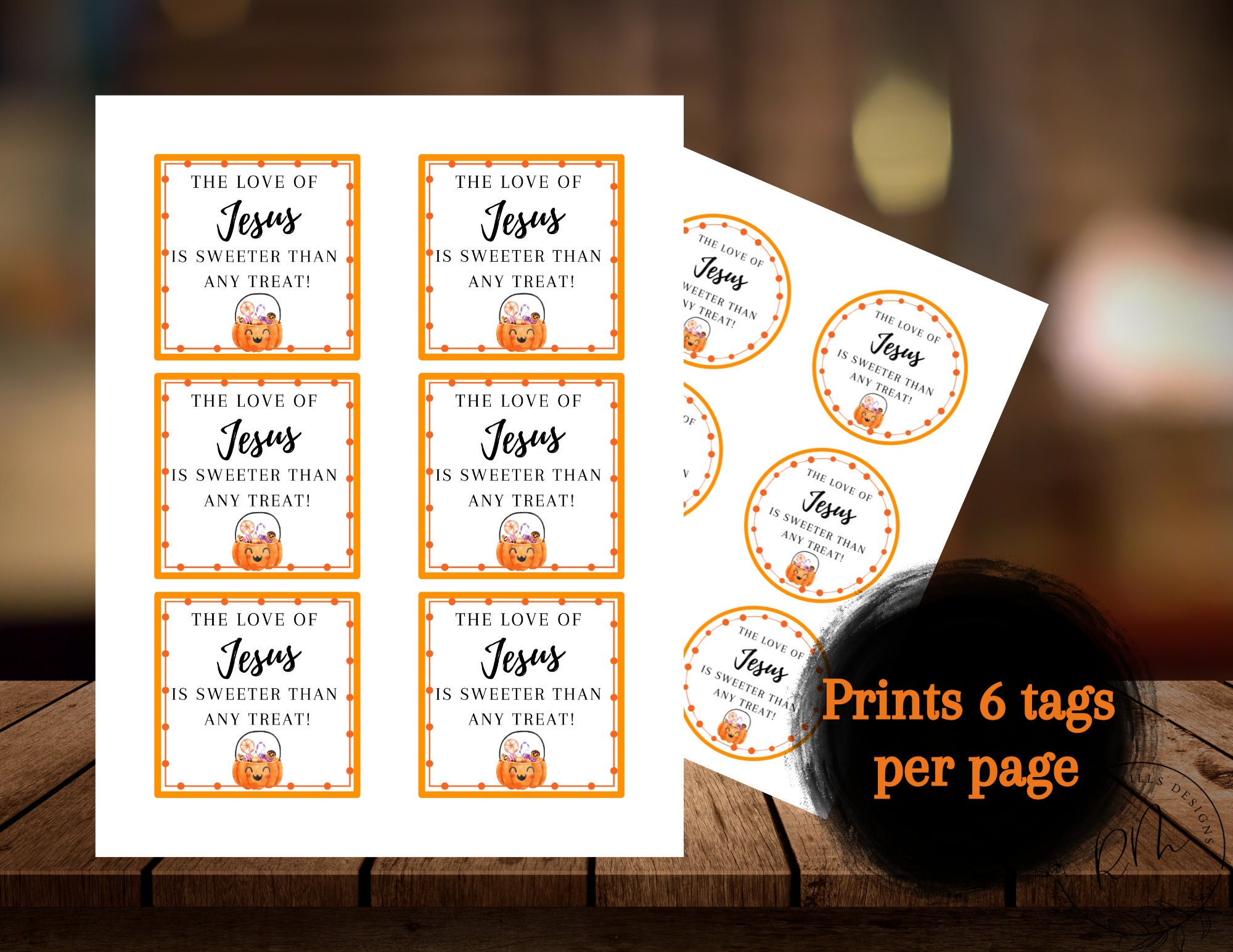 Printable Halloween Treat Bag Tags | the Love of Jesus is Sweeter Than ...