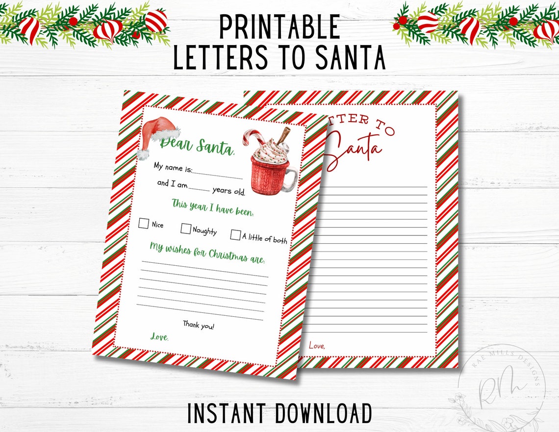 Printable Letter to Santa Kids Letter to Santa Santa Claus - Etsy