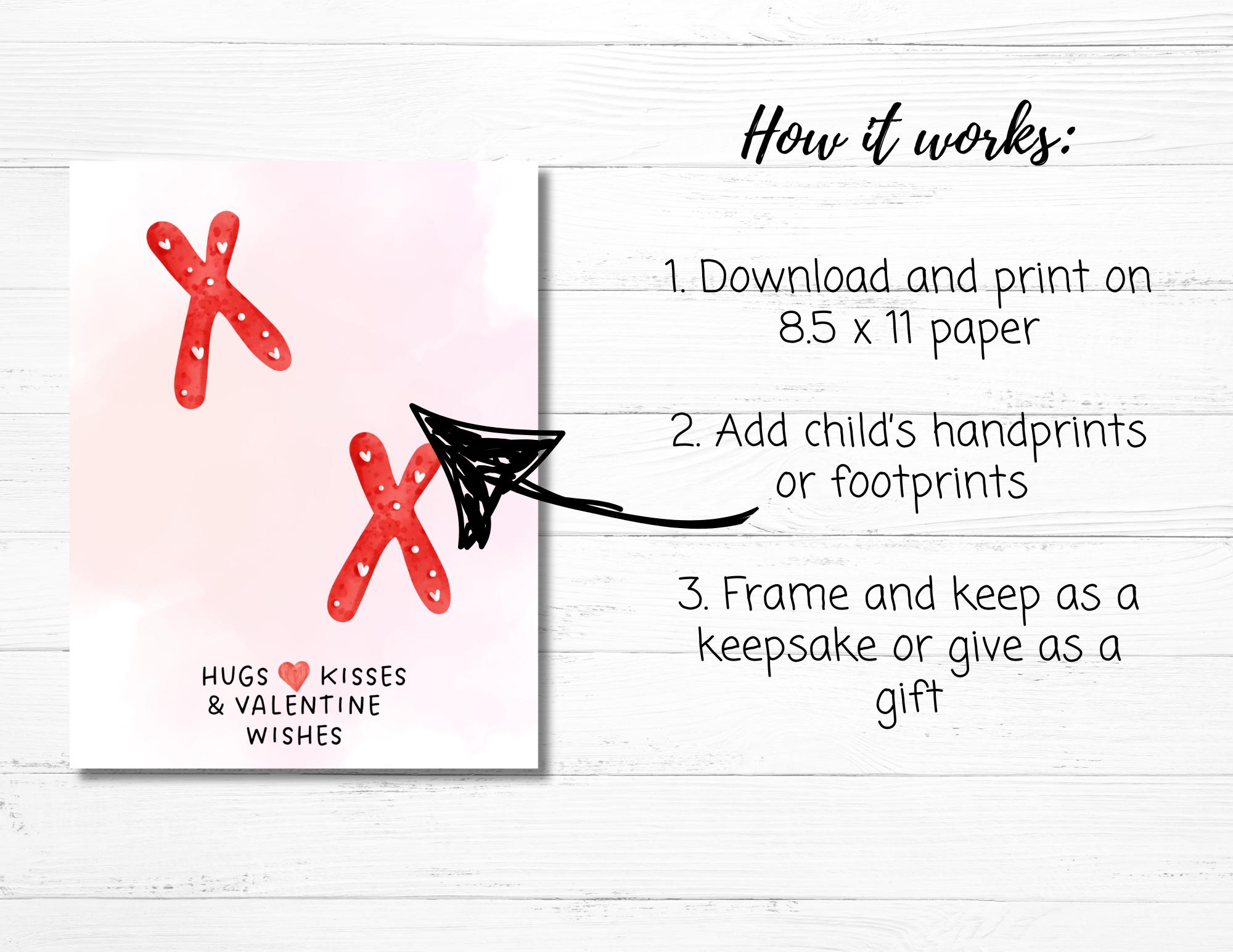 XOXO Handprint Art: Valentine's Day Keepsake (digital Download) - Etsy
