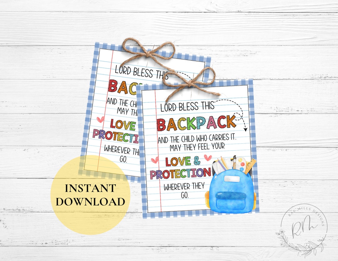 Printable Christian Backpack Tags: School Gift (digital Download) - Etsy