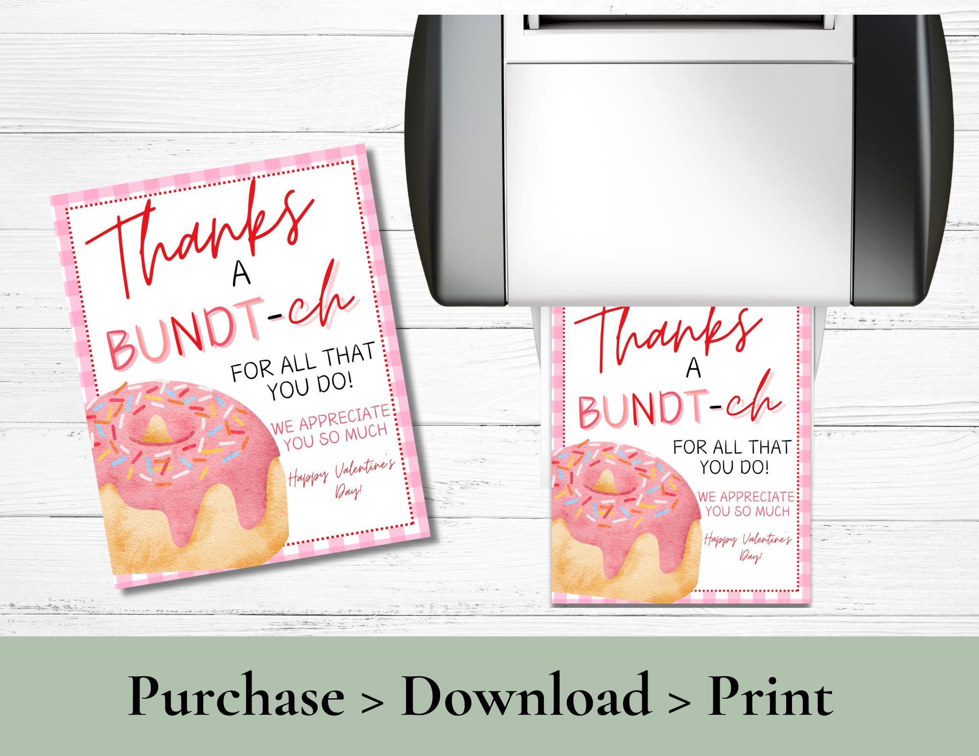 Valentine's Day Bundt Cake Appreciation Sign: Teacher/staff Printable ...
