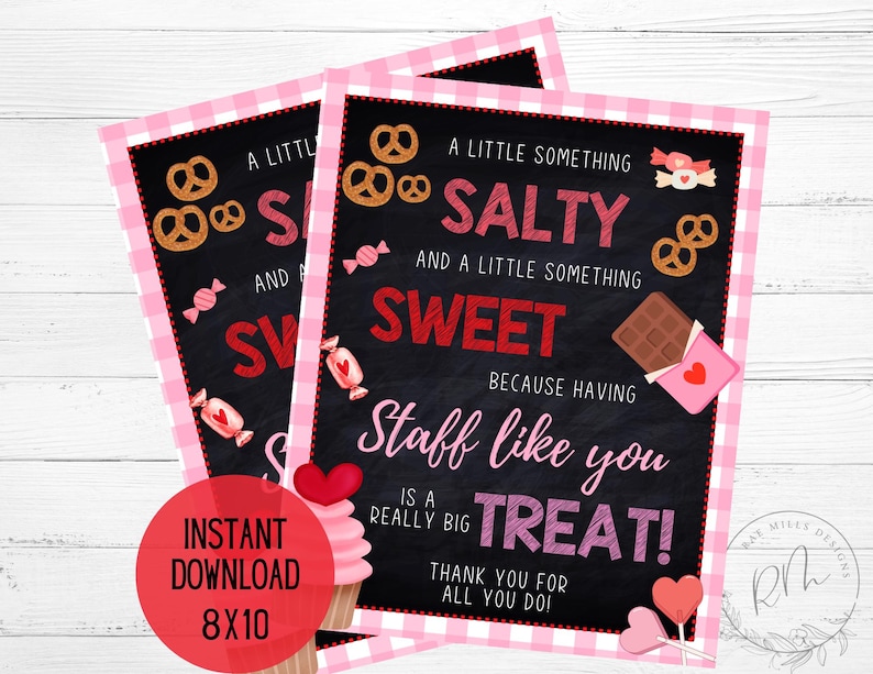 Salty Sweet Treat Staff Appreciation Sign (PDF) - Etsy