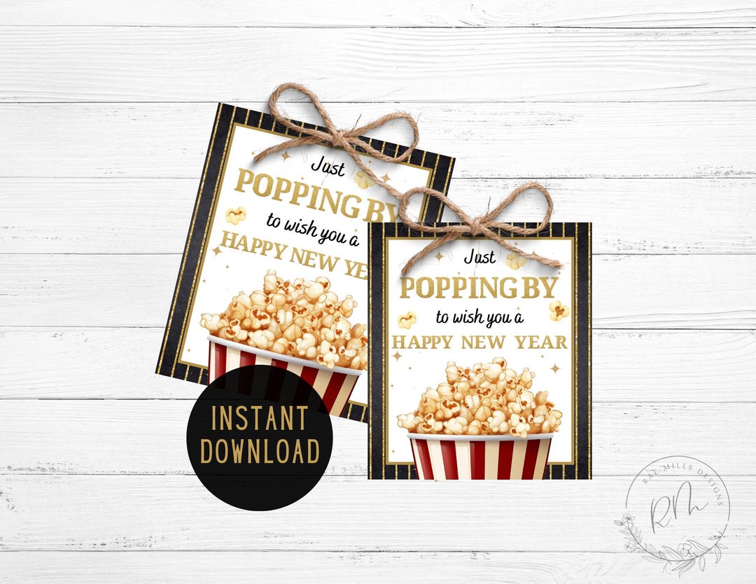 New Years Popping by Gift Tags | Just Popping by Gift Tags | Happy New ...