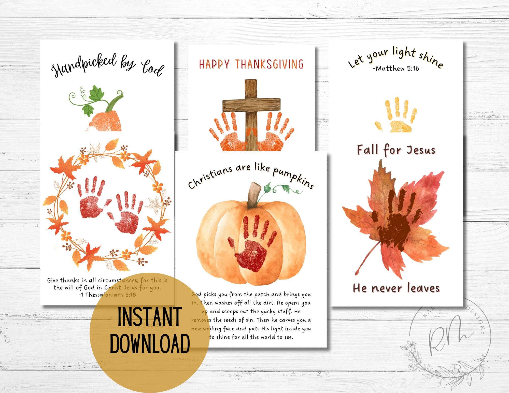 Printable Fall Bible Verse Handprint Craft Bundle | Baby Toddler ...