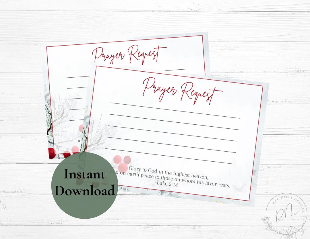 Christmas Prayer Request Cards | Blank Prayer Request Cards| Church ...