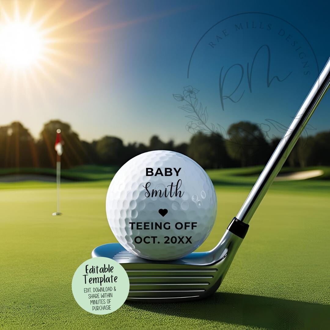 Golf Themed Baby Announcement | Digital Social Media Reveal | Golfing ...
