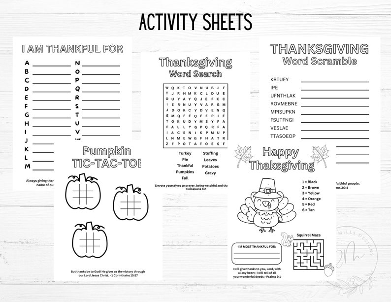Printable Thanksgiving/fall Bible Verse Activity and Coloring Pages ...